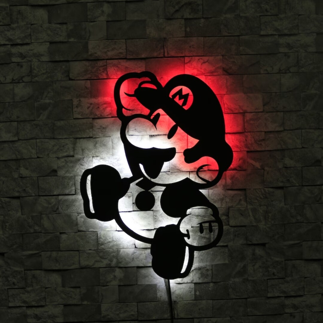 Super Mario, Super Mario Led Sign, Neon Sign, Wall Decor Gift, Kids ...