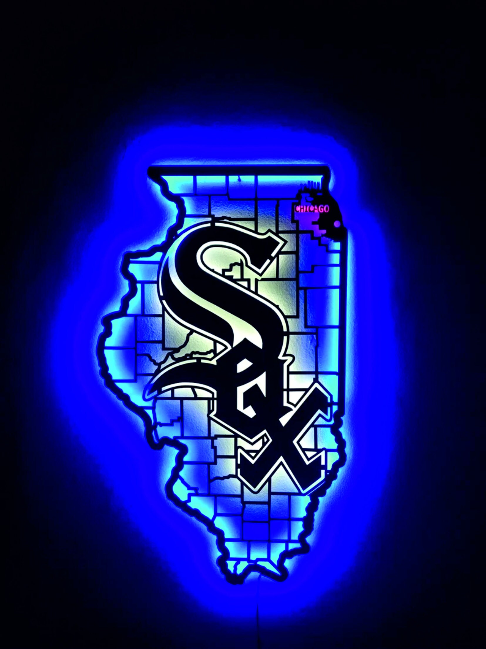 Chicago White Sox Led Wall Sign, White Soxled Decor, White Sox Led Sign ...