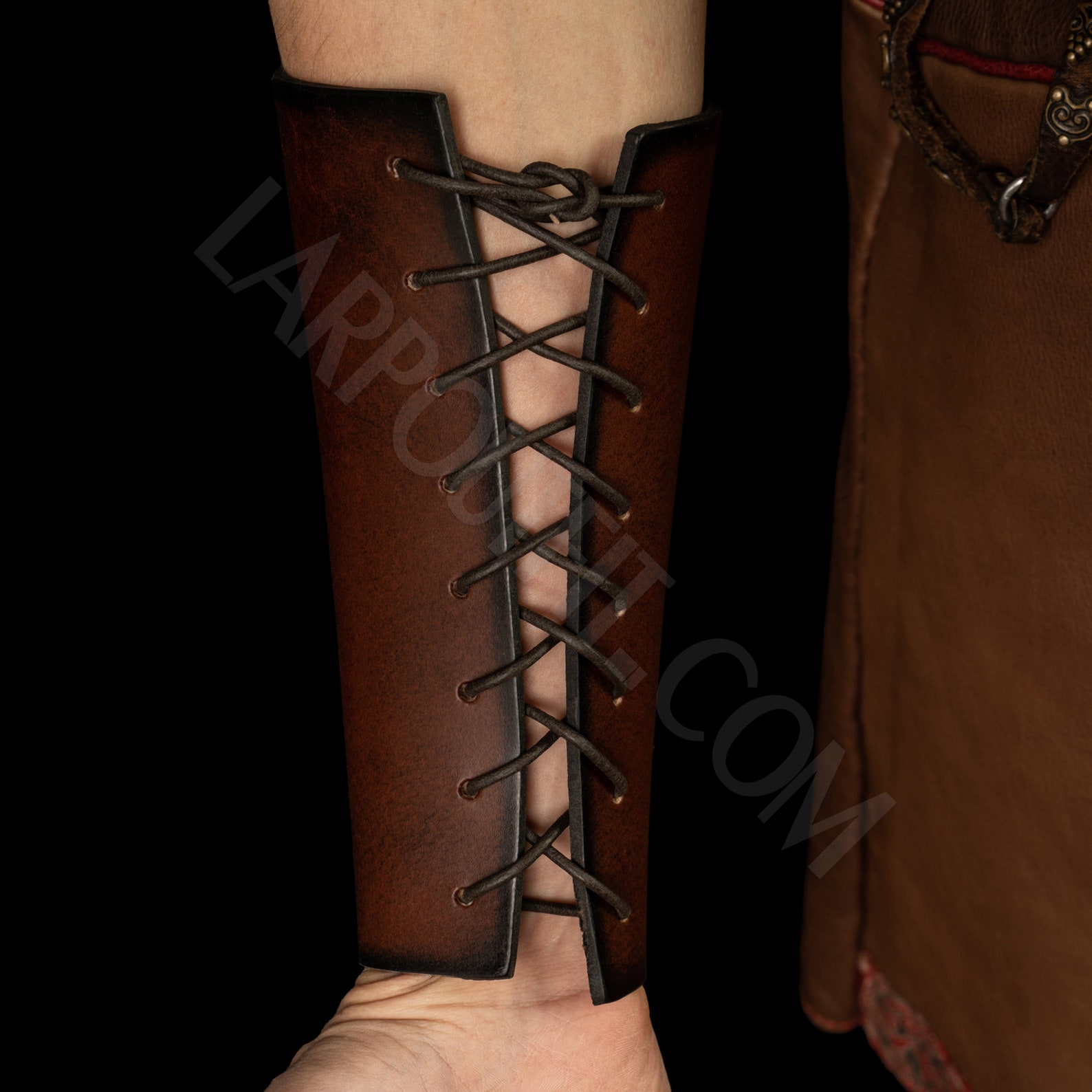 Leather Fantasy Bracer/ Archry / Larp / Handmade From Genuine Grain ...