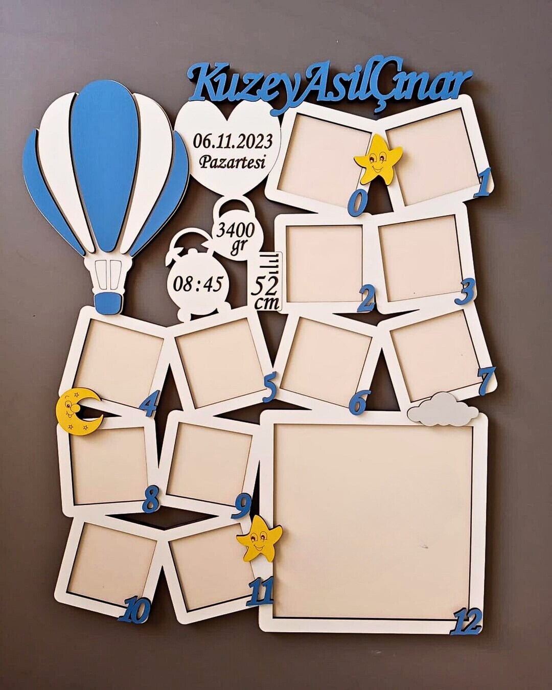 Custom Design Personalized Newborn 12month Photo Frame Panel/first Year ...