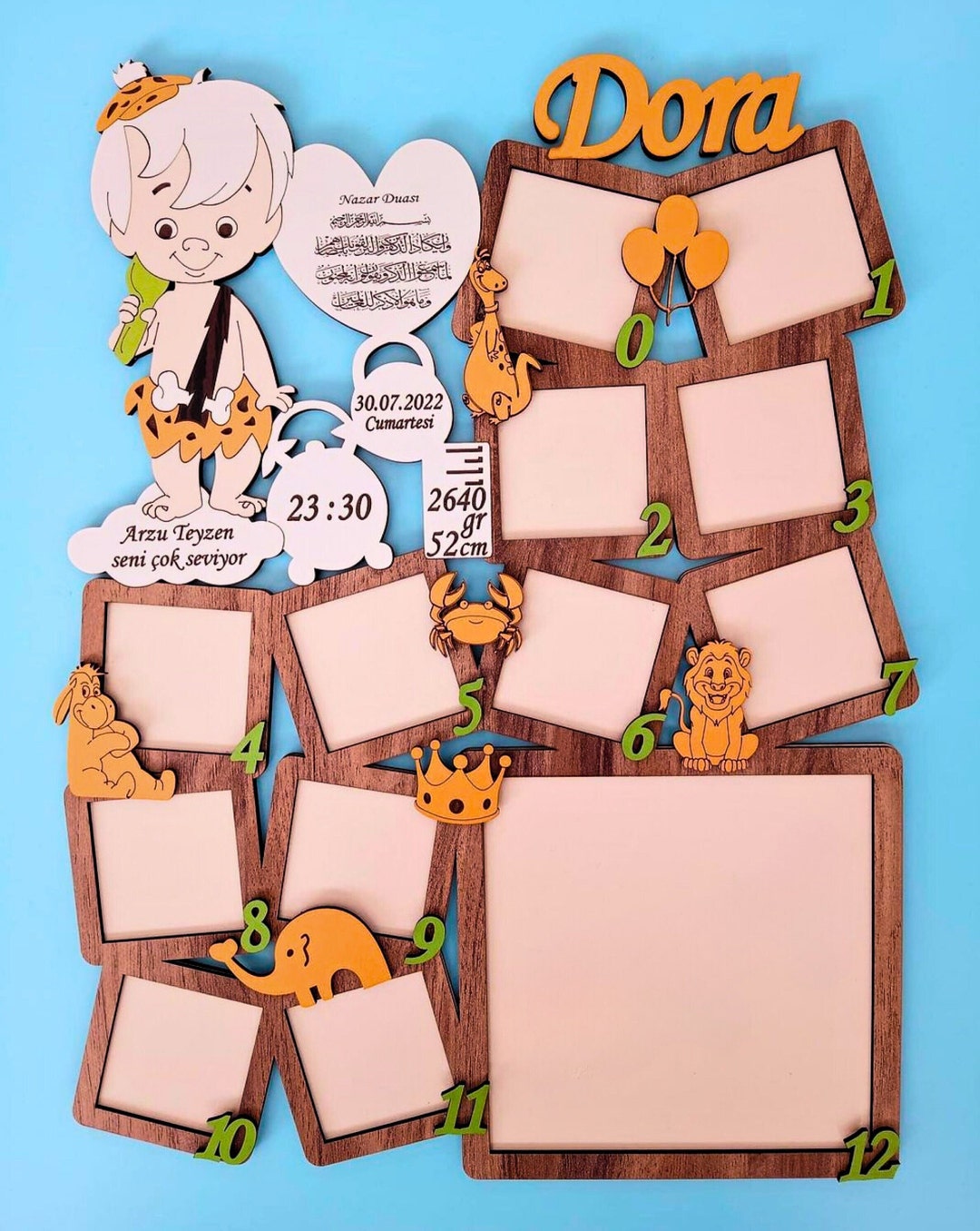 Custom Design Personalized Newborn 12month Photo Frame Panel/first Year ...