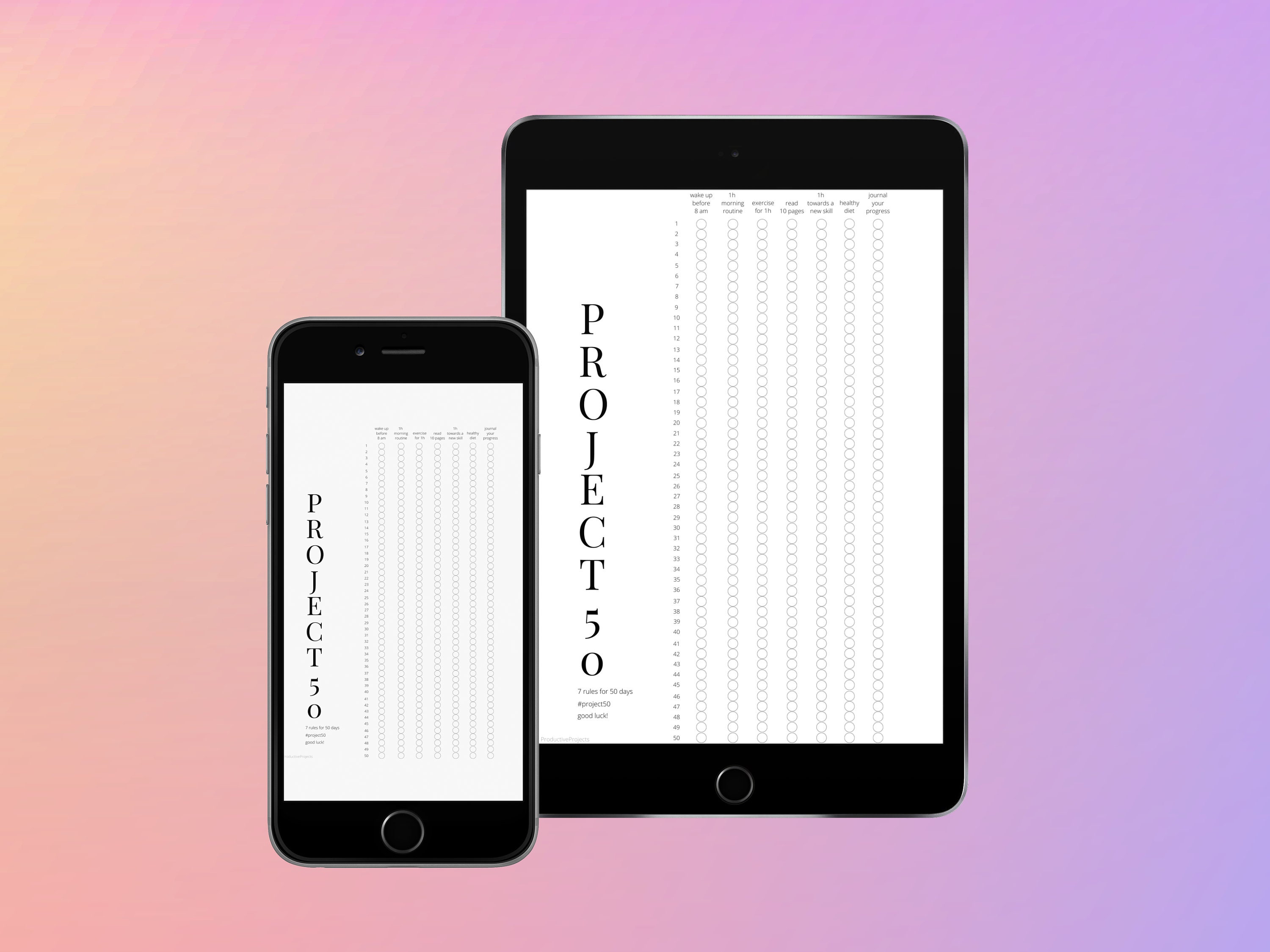 Project 50 | Habit Tracker | Digital Planner | Goodnotes, Notability ...