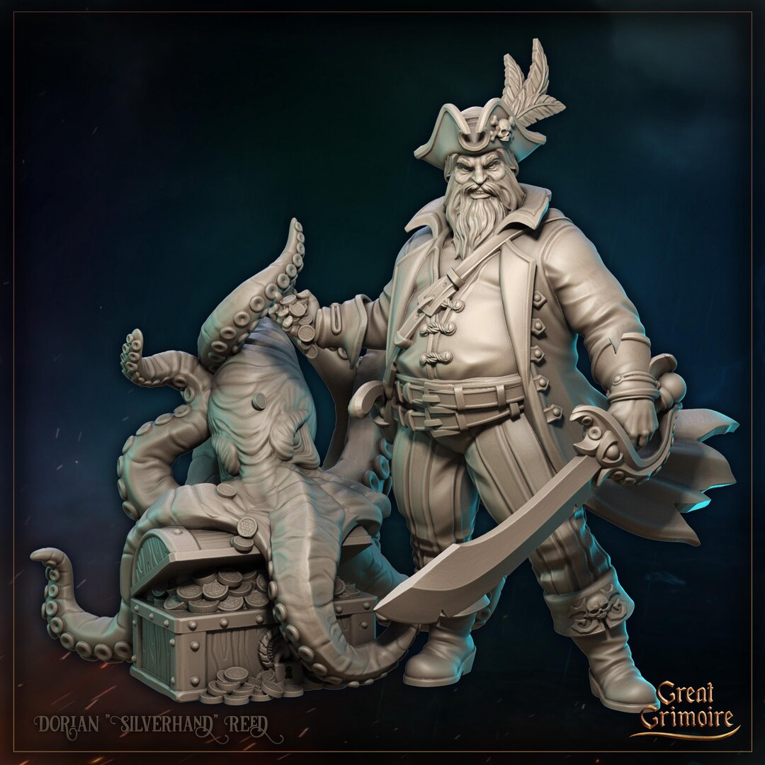 Dorian "silverhand" Reed | Great Grimoire | Flotsam Tides | DND | Miniature Painting - Etsy