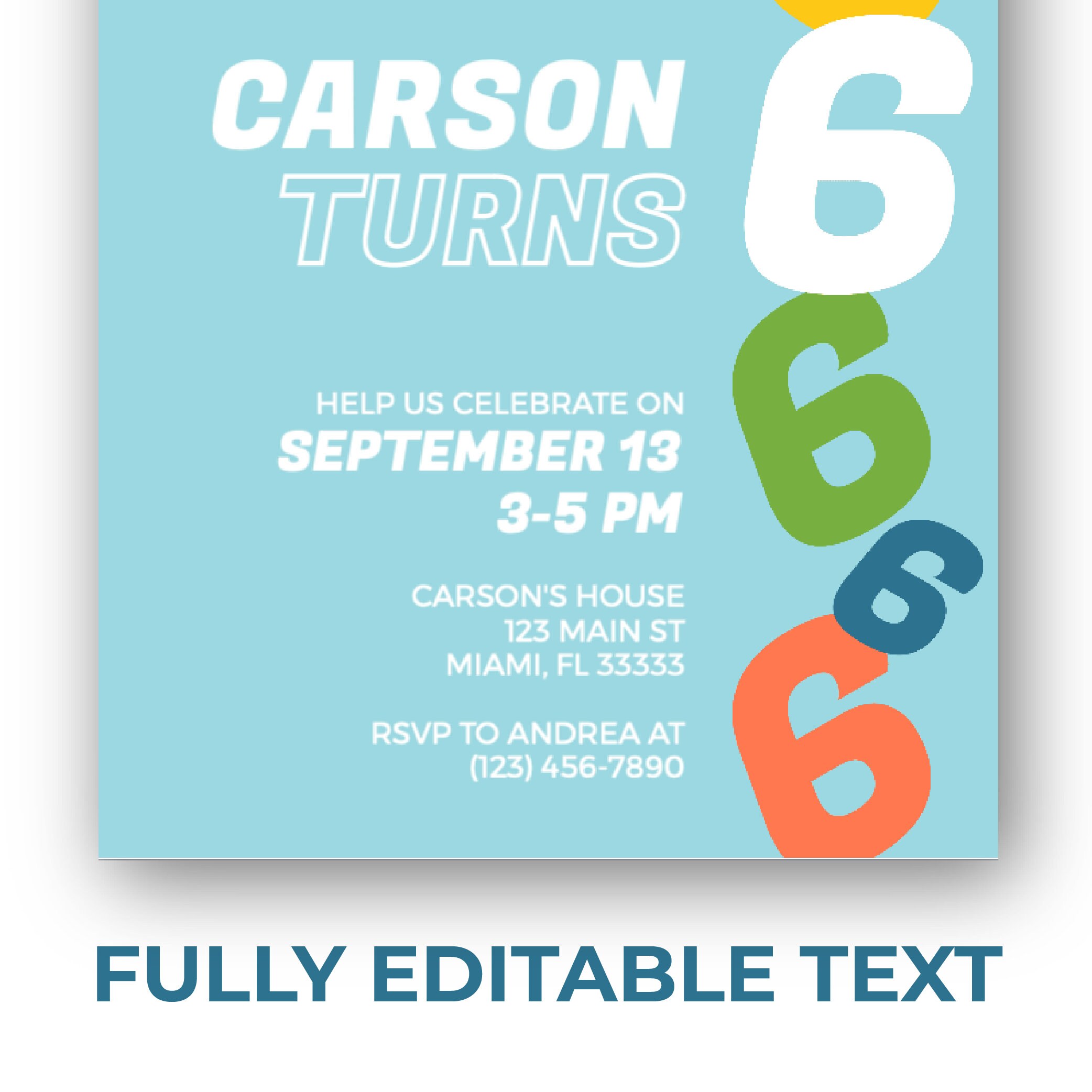 6th Birthday Party Invitation Boy Birthday Party Kid - Etsy