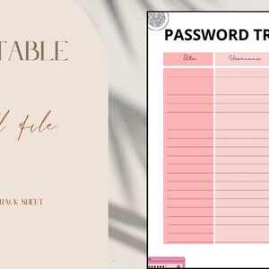 Password Tracker Sheet Password Record Organizer for Passwords - Etsy