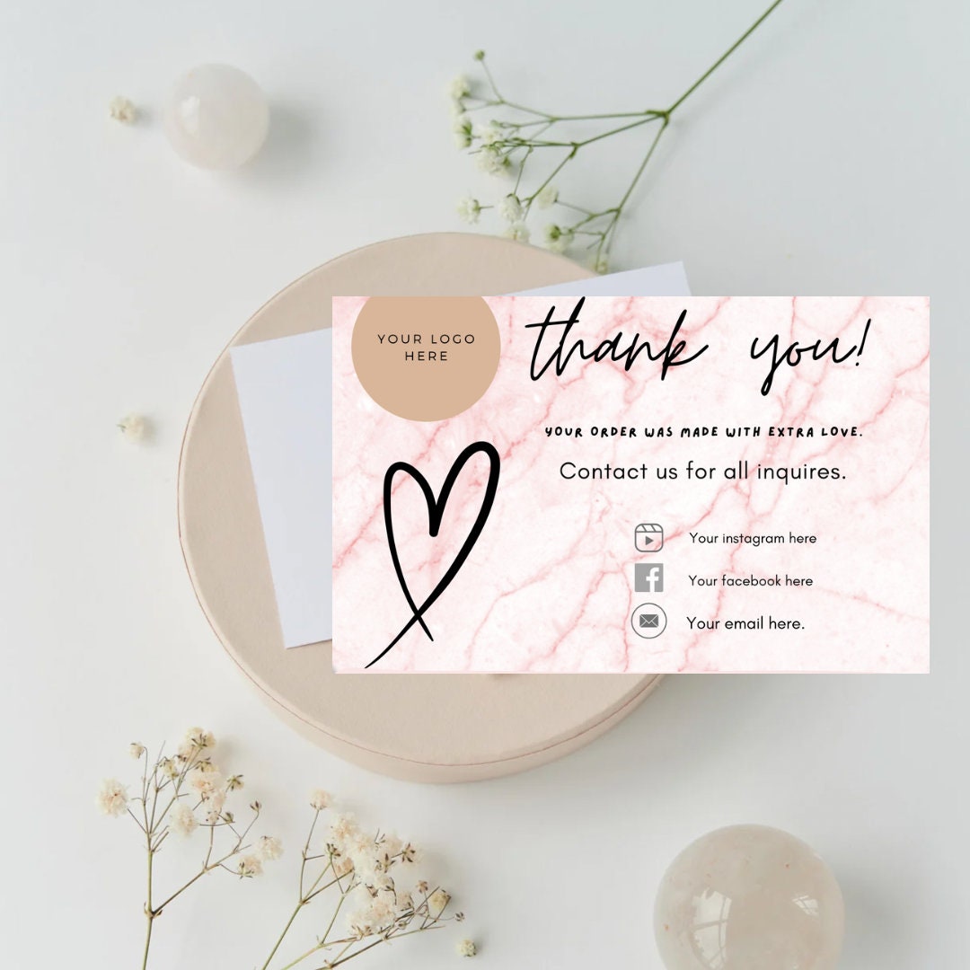 Editable Canva Template Thank You for Order Packaging Insert Package ...