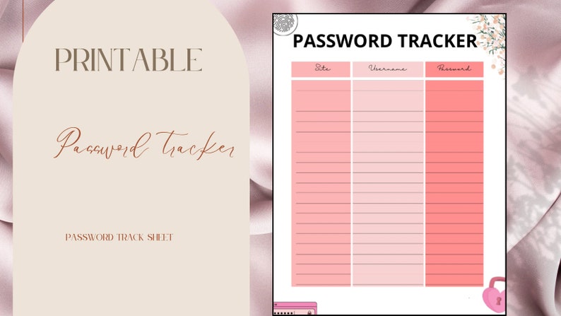 Password Tracker Sheet Password Record Organizer for Passwords - Etsy