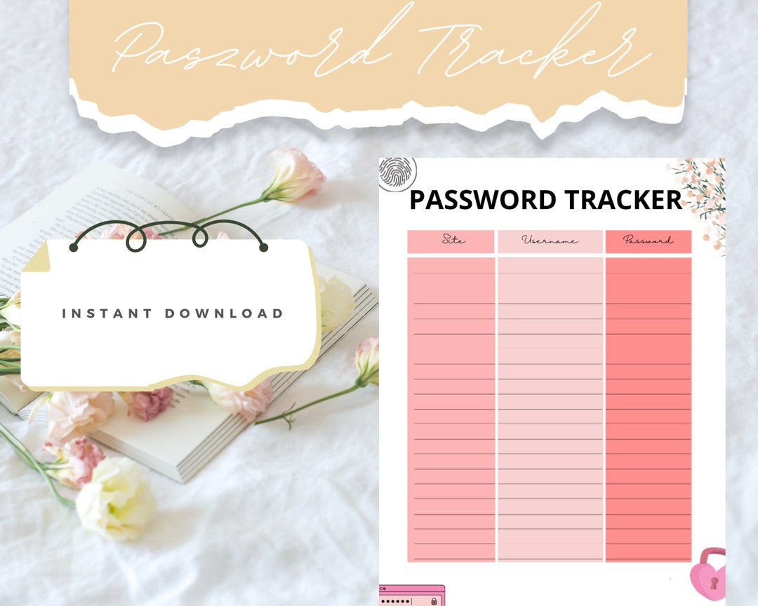 Password Tracker Sheet Password Record Organizer for Passwords - Etsy