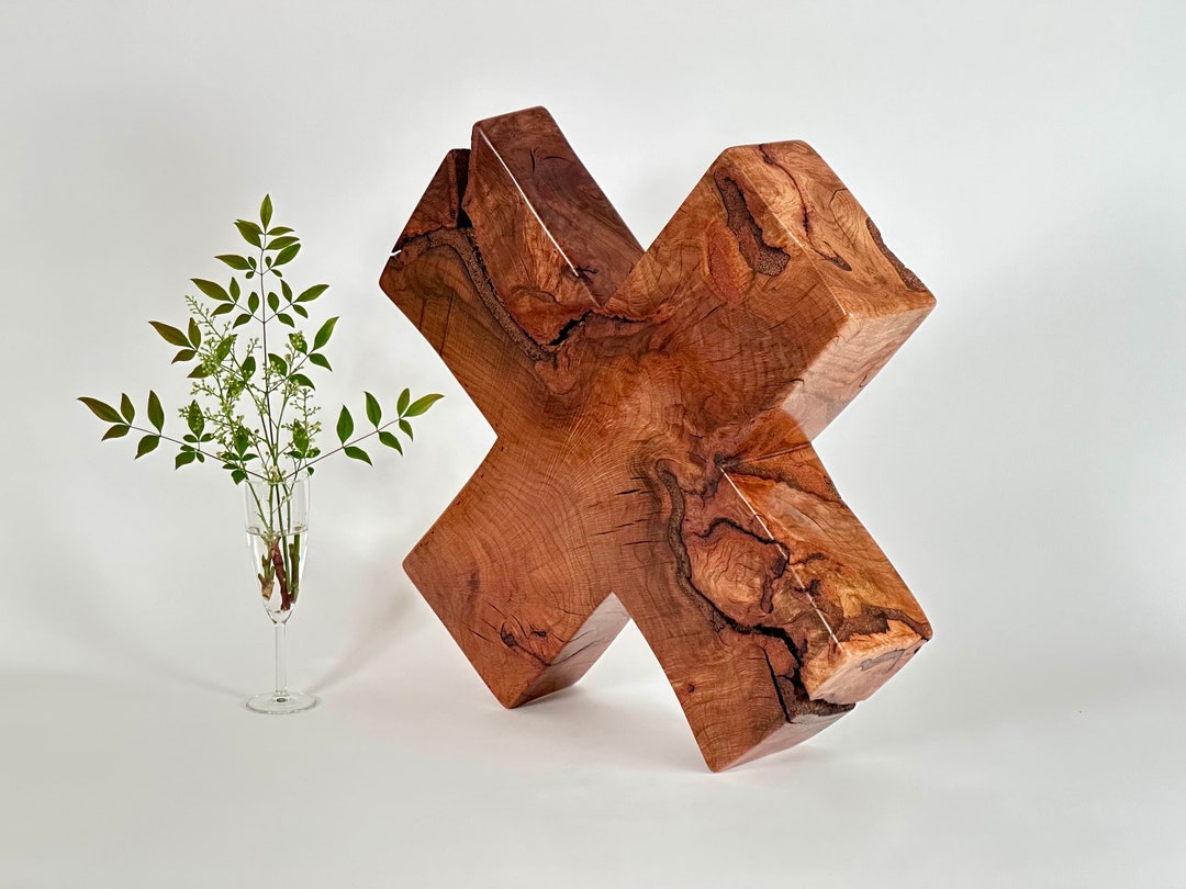 Oak Burl Wood X Shaped Sculpture - Etsy
