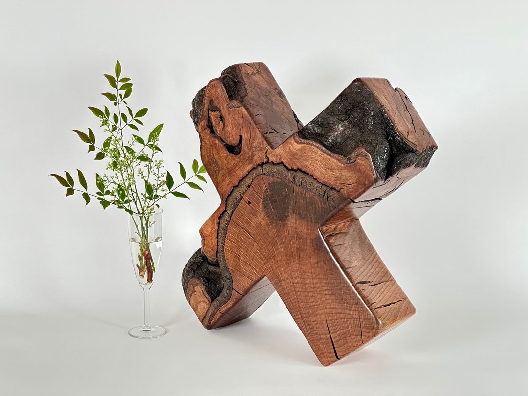 Oak Burl Wood X Shaped Sculpture - Etsy
