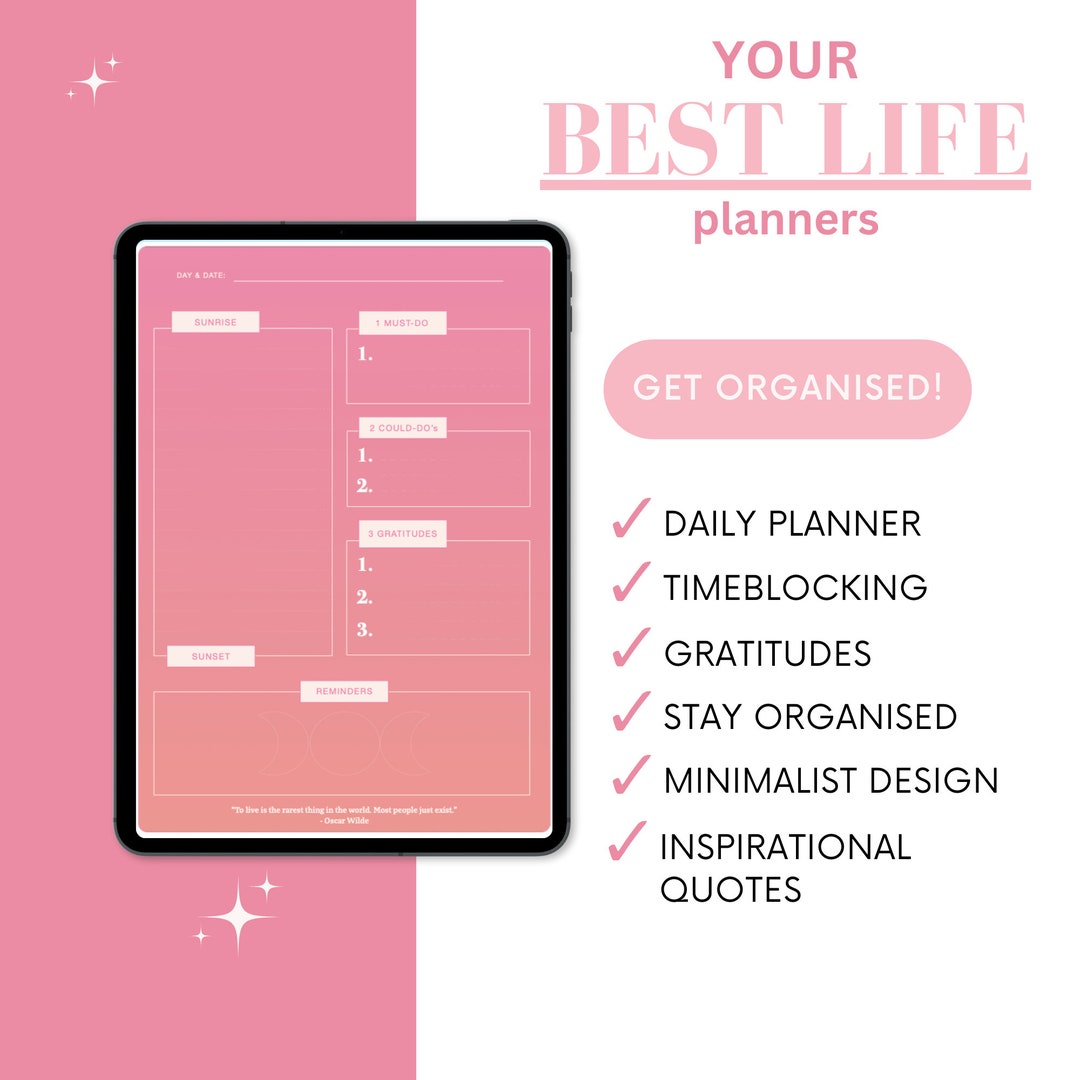 Your Best Life Planners - 2023 Minimalist Pink Digital Planner ...
