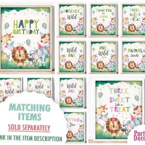 Editable Party Animals Birthday Backdrop Banner Safari Animals Girl ...