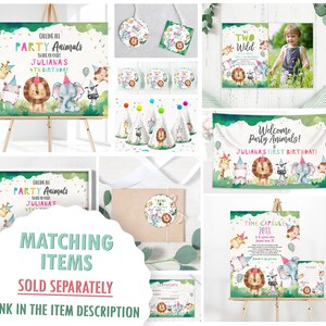 Editable Party Animals Welcome Sign Party Animal Sign Zoo Safari ...