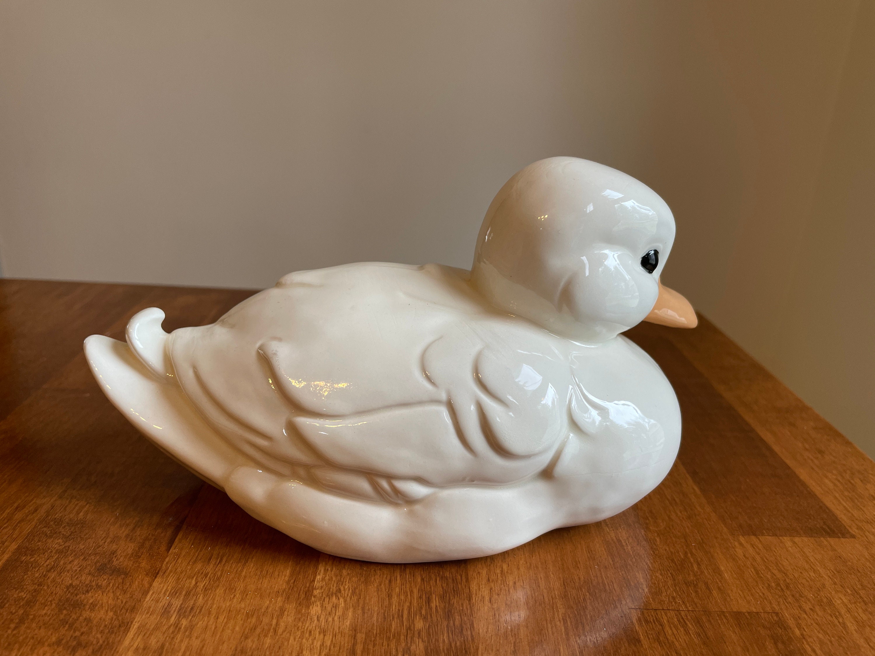 Vintage Ceramic White Duck - Etsy