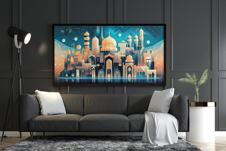 Mosque Art Deco - Decostyle // Retro Abstract Architecture Art Poster ...