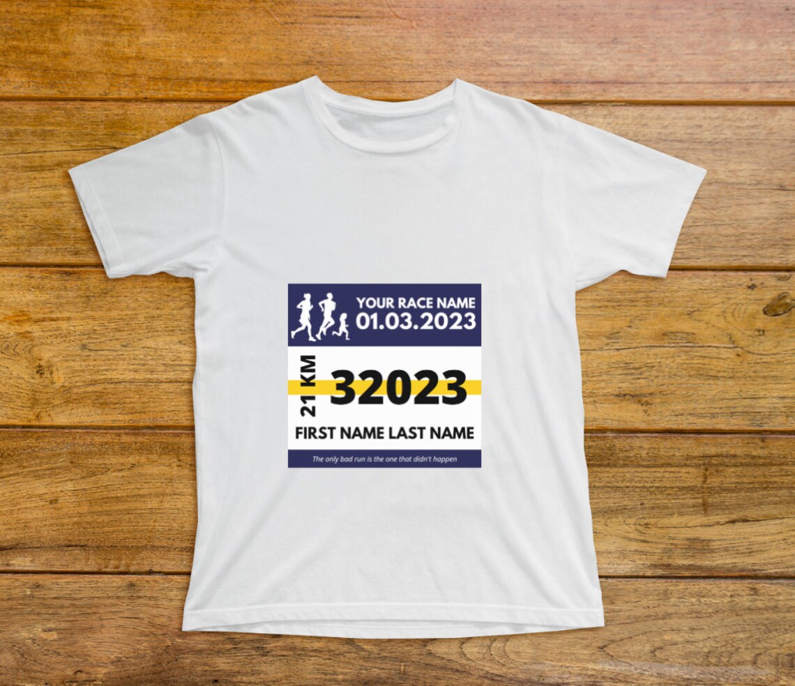 Printable Race Bib Fully Customizable Template | Editable Running Bib ...