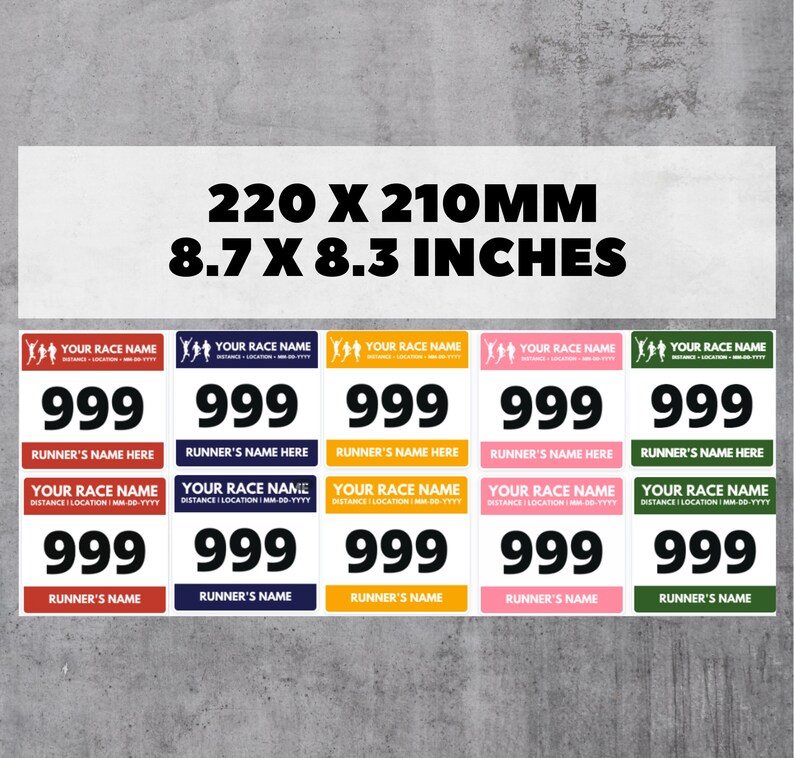 Editable Race Bib Collection 20pcs • Fully Customizable Template ...