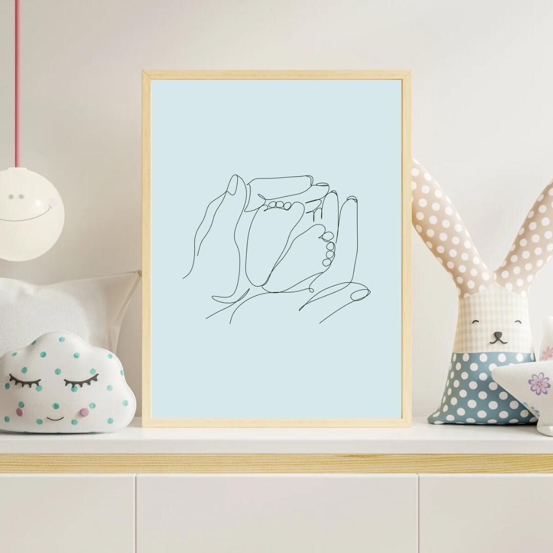 Minimalist Baby Feet Poster to Print. Perfect for a Child's or Baby's ...