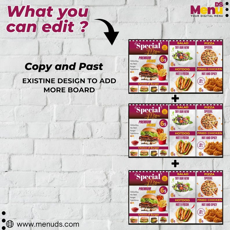 Top +20 Editable Canva Restaurant Menu Boards Bundle | Digital TV Menu ...