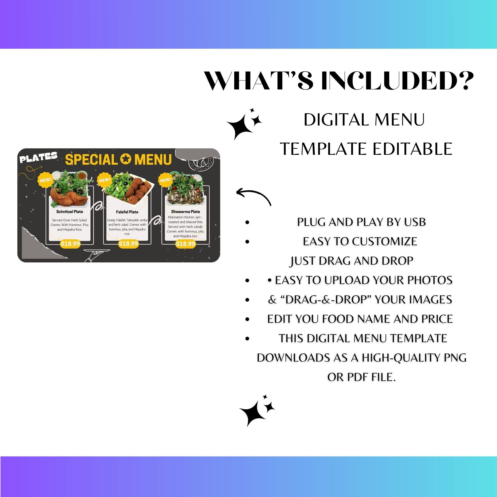 Menu Board Template, Restaurant Menu Board, Menu Board for Restaurant ...