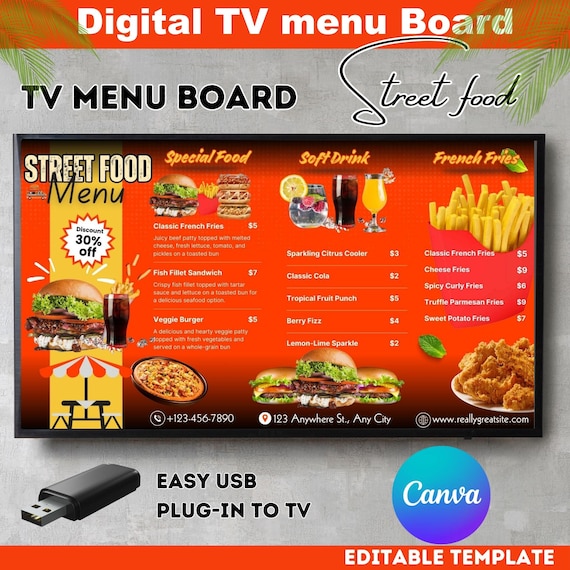 Conception De Tableau De Menu