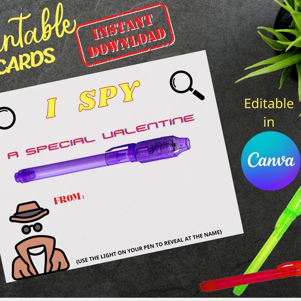 Pen Valentine Printable - Etsy