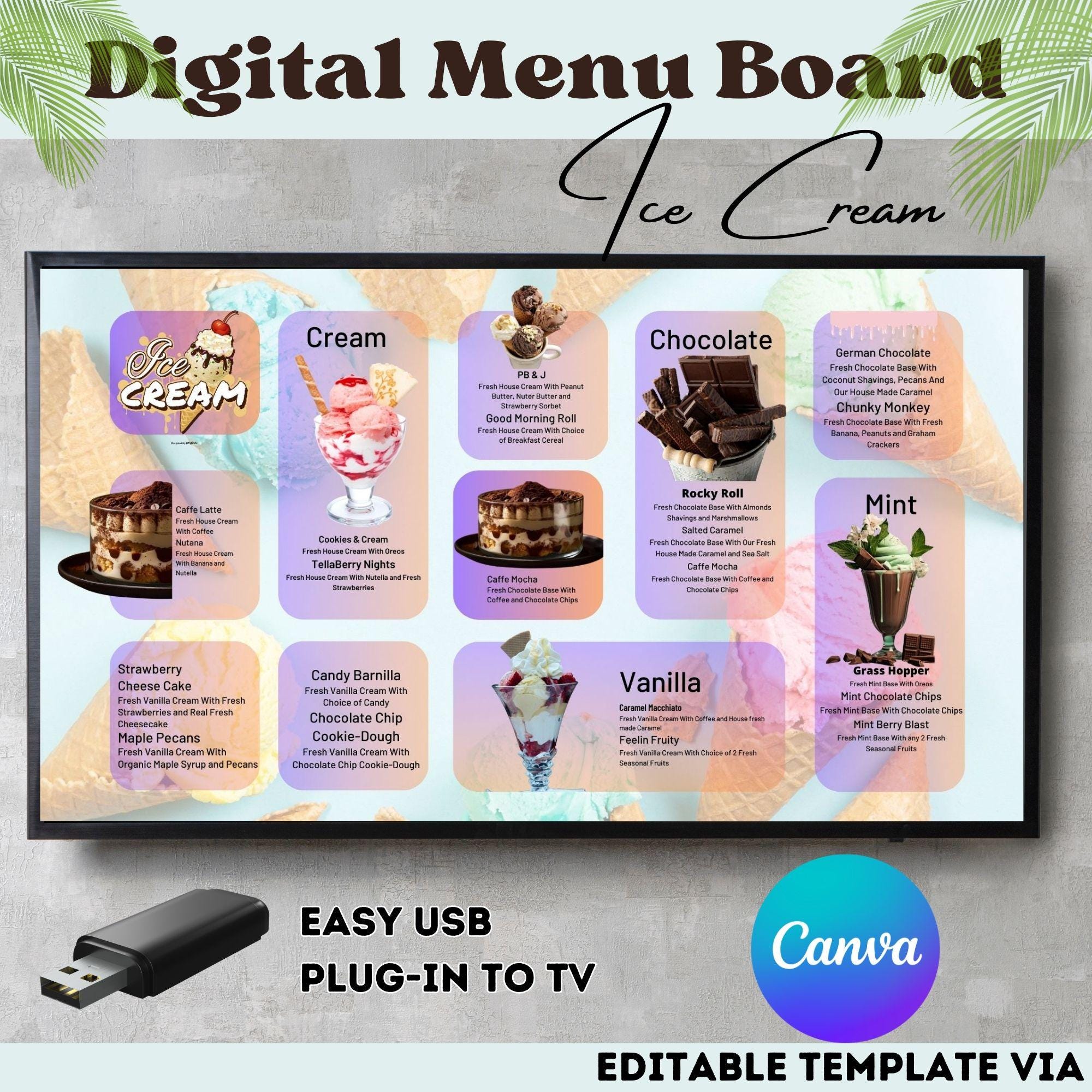 Digitales Menütafel Design