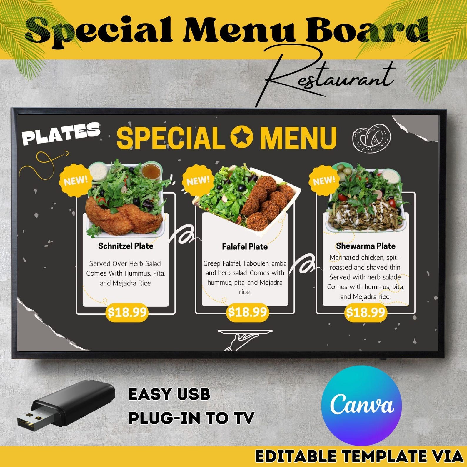 Menu Board Template, Restaurant Menu Board, Menu Board for Restaurant ...