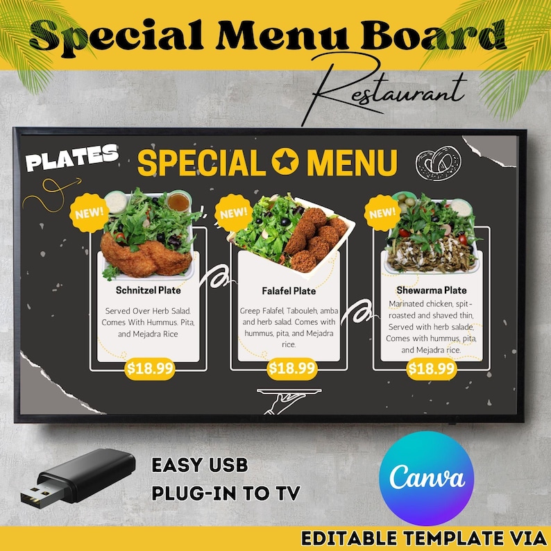 Menu Board Template, Restaurant Menu Board, Menu Board for Restaurant ...