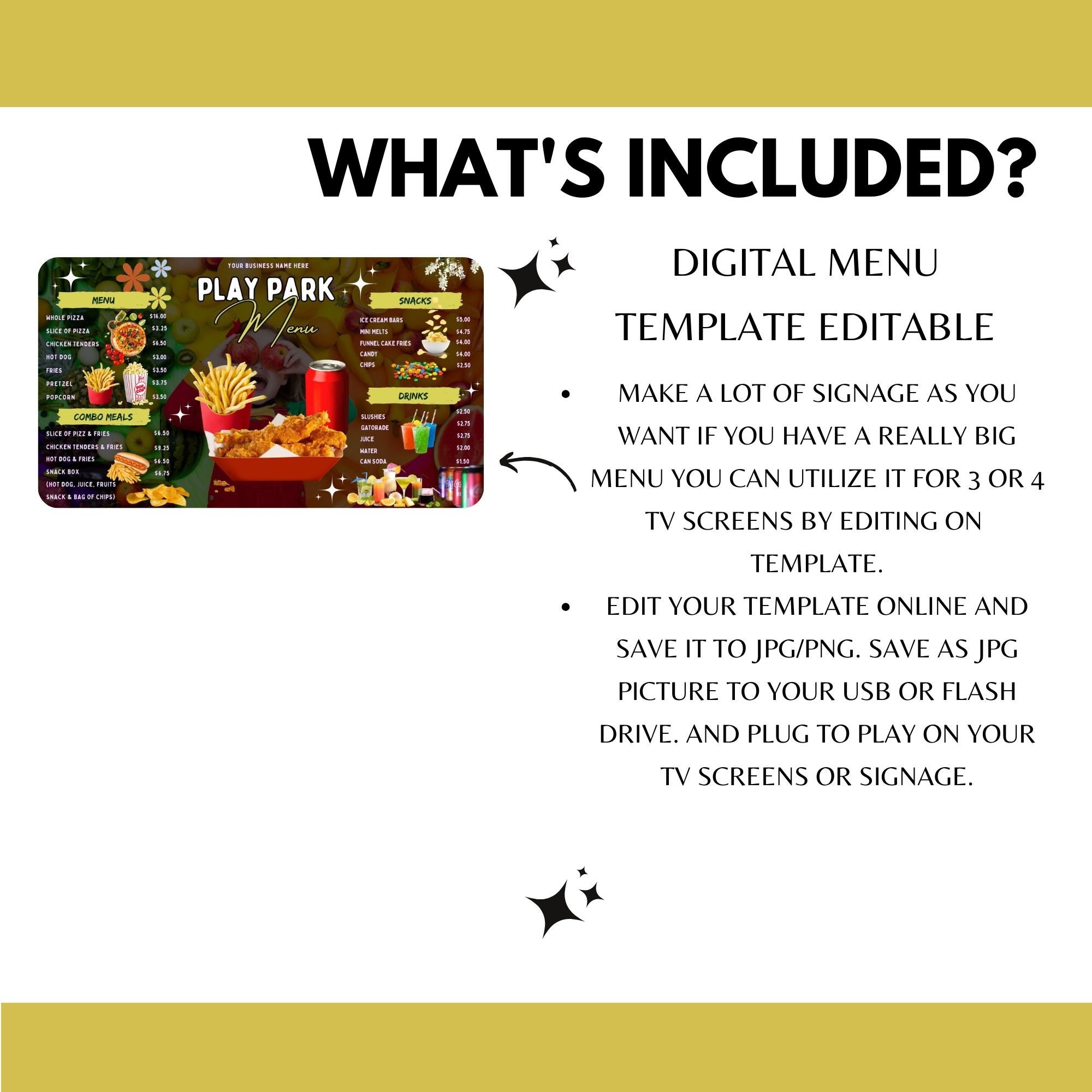 Park Menu Board, TV Digital Menu, Outdoor Digital Menu Board for ...