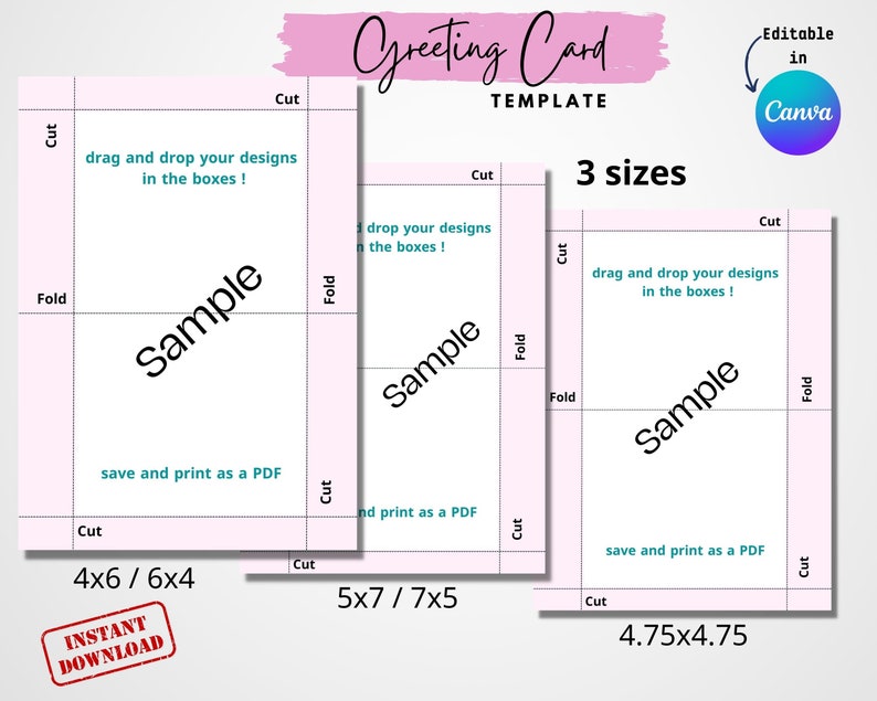 Greeting Card Template Set | Blank Template | Greeting Card Mockup ...