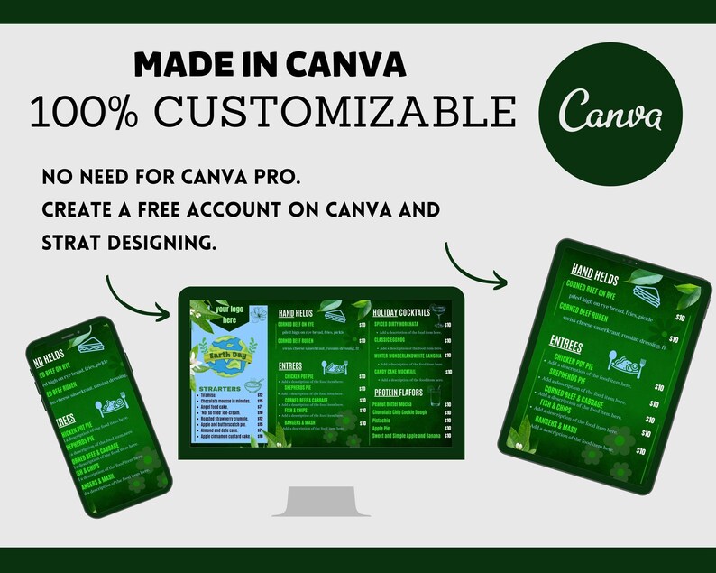 Earth Day Menu Board, Menu on Tv, Tv Menu Program, Digital Tv Menu ...