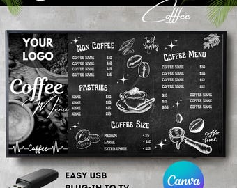 Tv Menu Board, Easy DIY Digital Menu Board, Cafe Menu, Coffee Menu ...