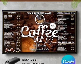 Tv Menu Board, Easy DIY Digital Menu Board, Cafe Menu, Coffee Menu ...