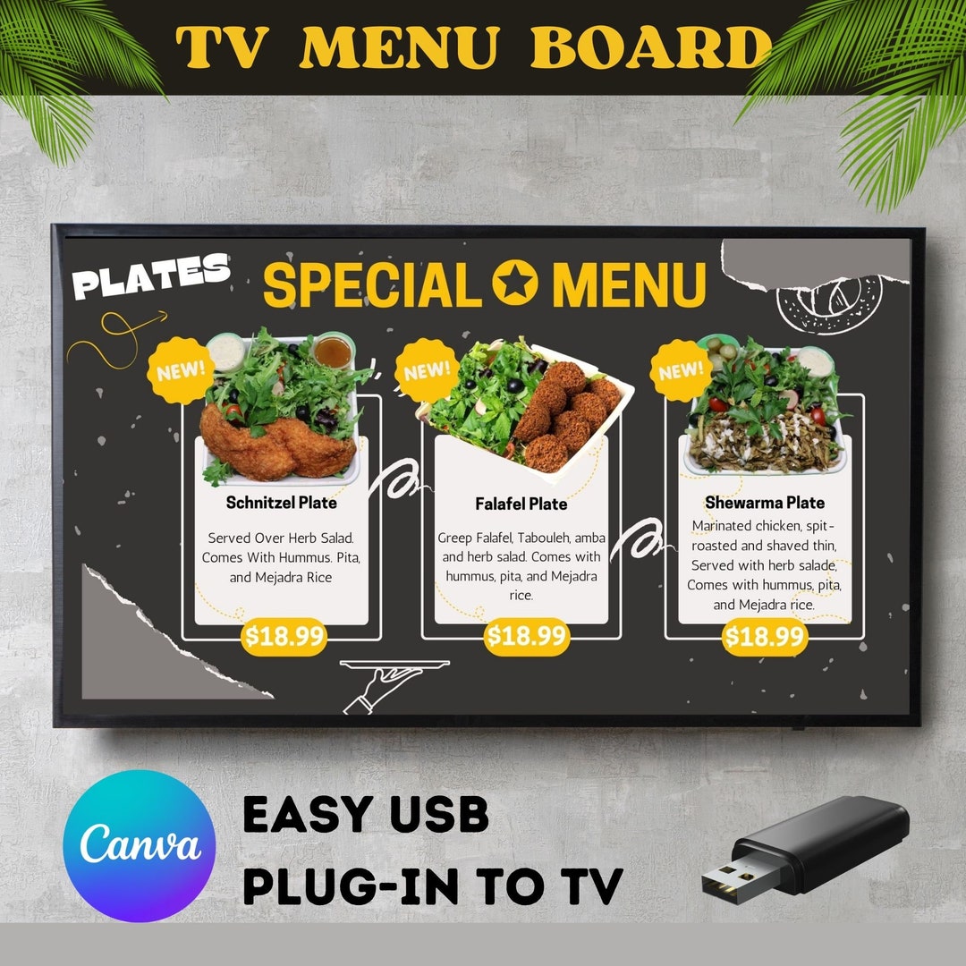 Menu Board Template, Restaurant Menu Board, Menu Board for Restaurant ...