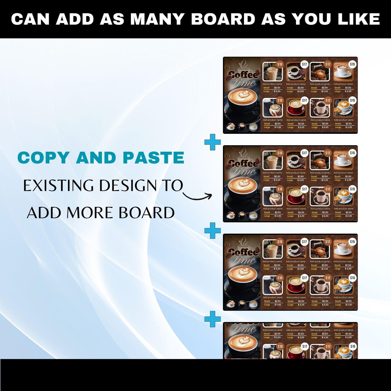 Digital Cafe Menu Template, Coffee Shop TV Board, Editable Menu Design ...