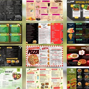Top +20 Editable Canva Restaurant Menu Boards Bundle | Digital TV Menu ...