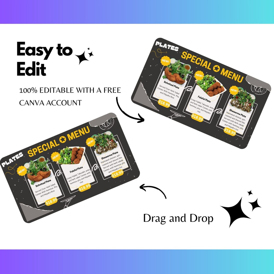 Menu Board Template, Restaurant Menu Board, Menu Board for Restaurant ...