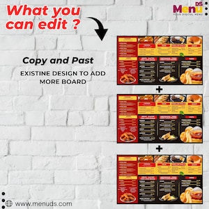 Editable Fast Food Menu Board | Canva Template for Digital TV Display ...
