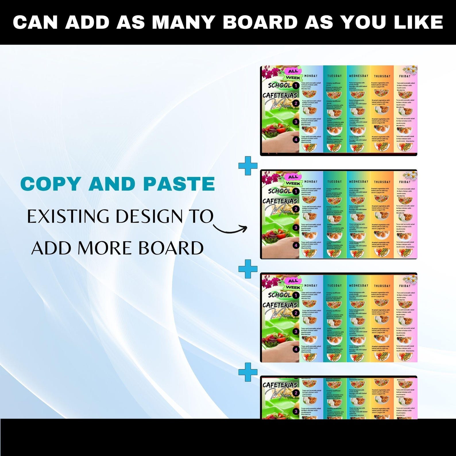 Scool Cafeteria Menu Board, TV Menu Board, Menu Design Ideas, Menu ...