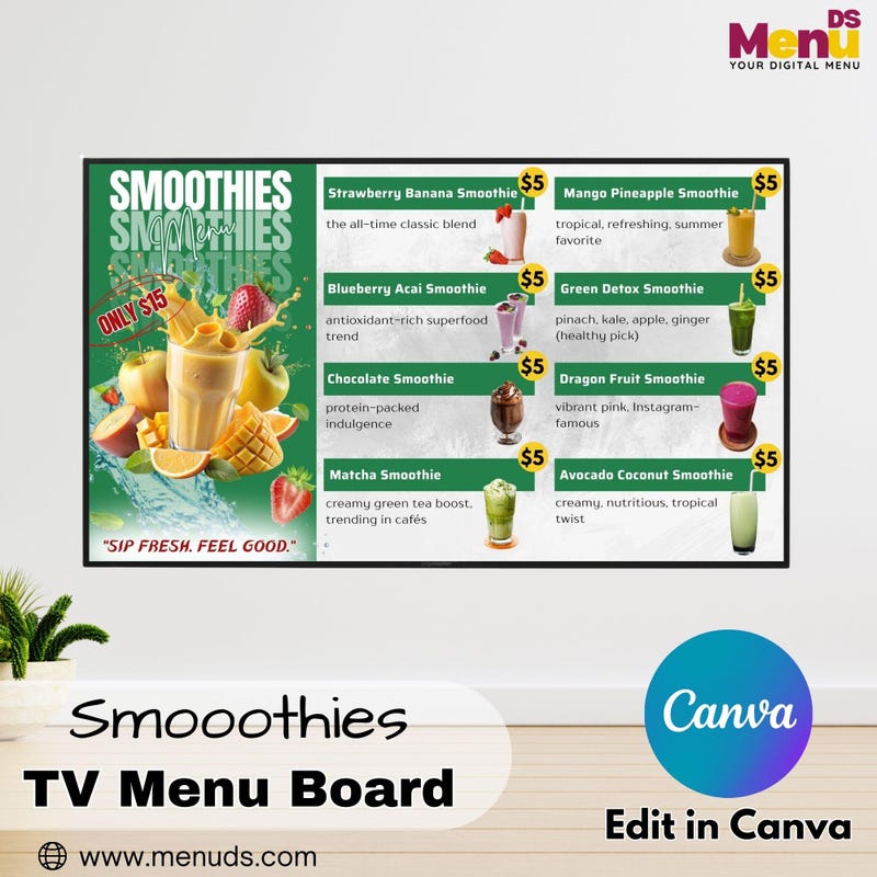 Tv Cafe Menu Template - Etsy