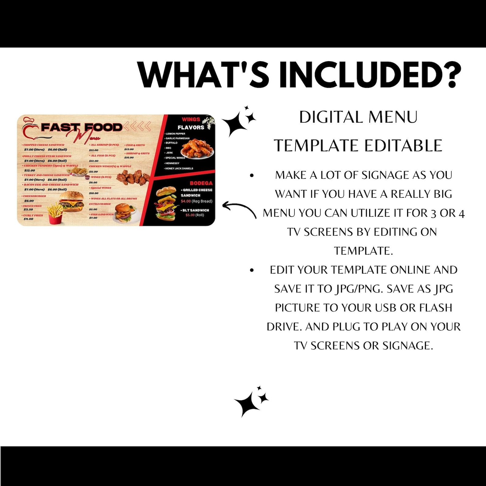 TV Menu Board for Restaurant, Fast Food Menu, Digital Menu Board ...