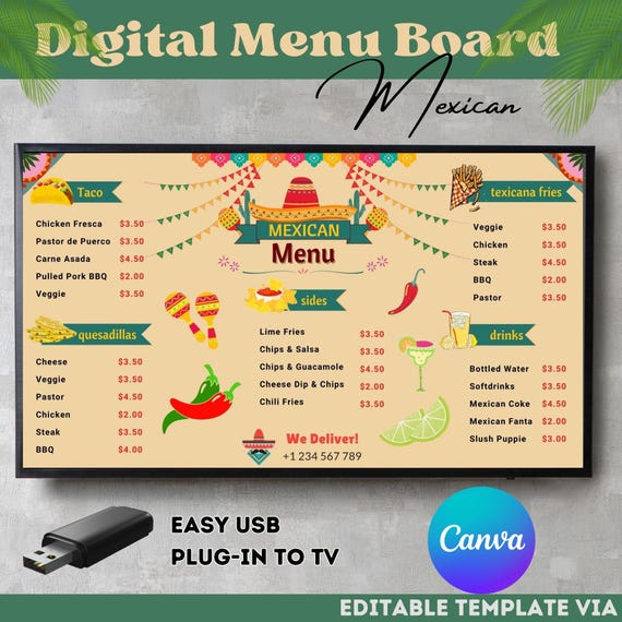 Mexican Menu Template