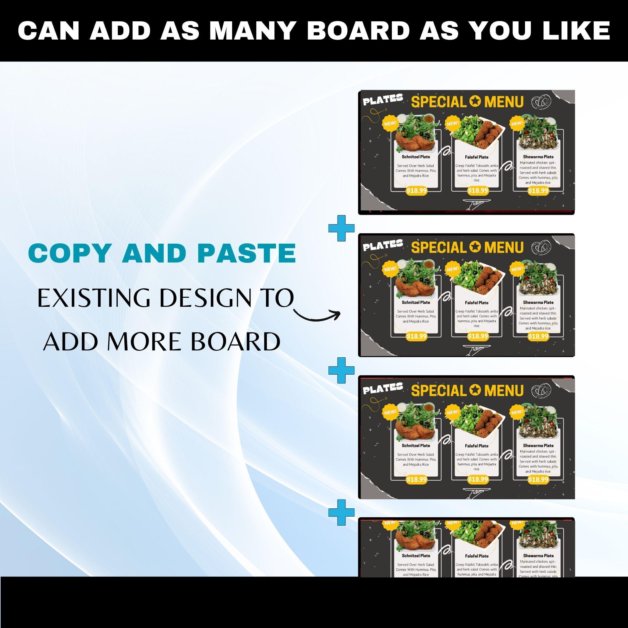Menu Board Template, Restaurant Menu Board, Menu Board for Restaurant ...