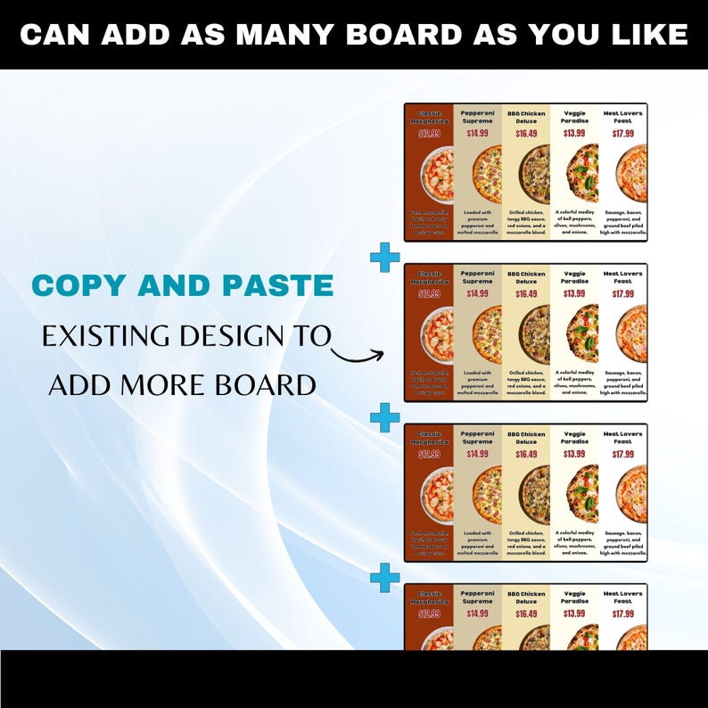 4K Animated Digital Pizza Menu Board: Editable Canva Template - Etsy