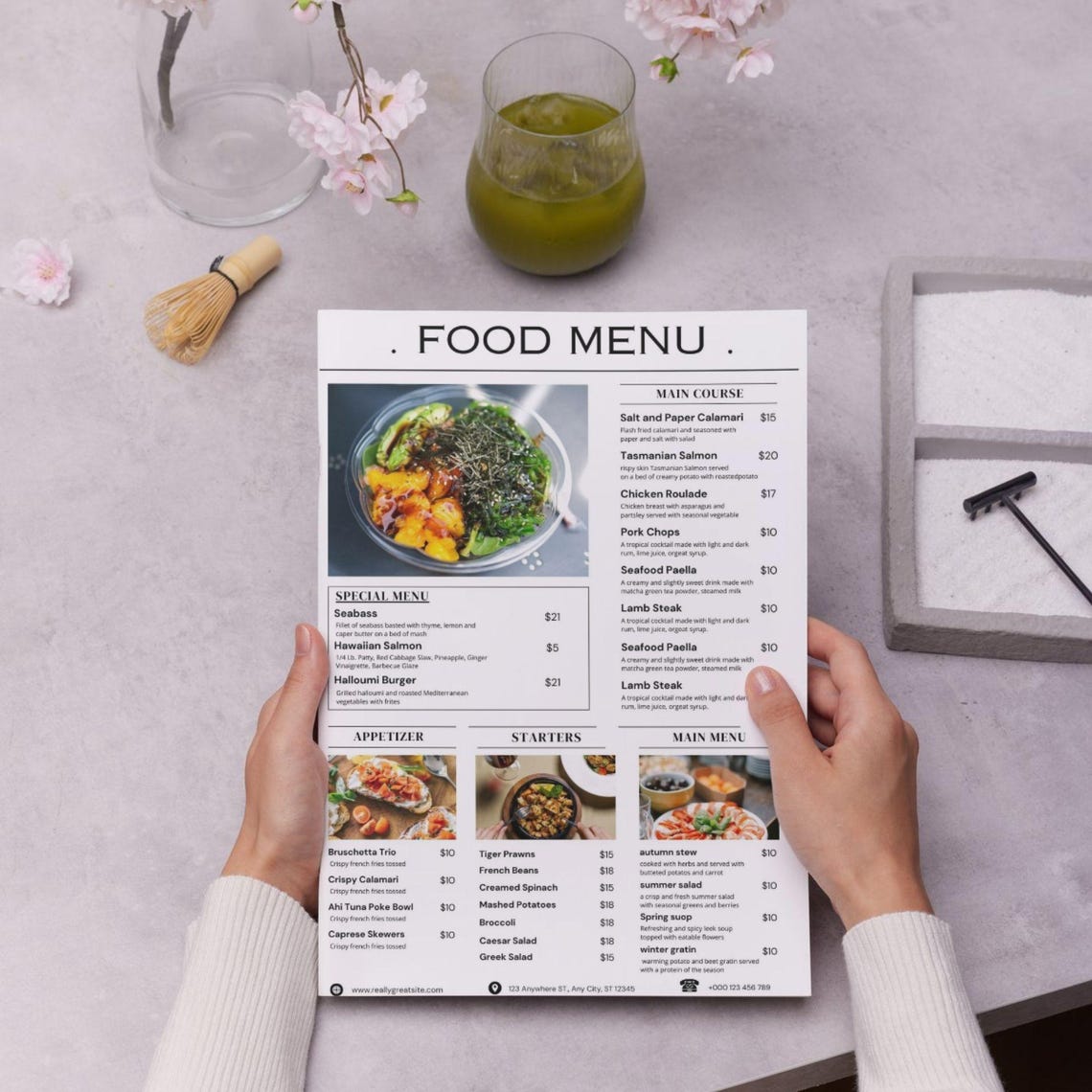 Restaurant Menu Bundle 3 Editable A4 Food Menus Digital Download ...