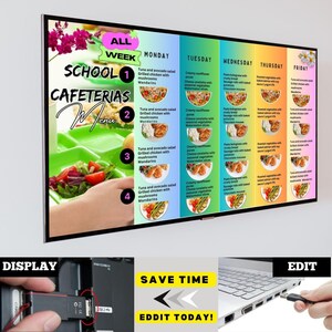 Scool Cafeteria Menu Board, TV Menu Board, Menu Design Ideas, Menu ...