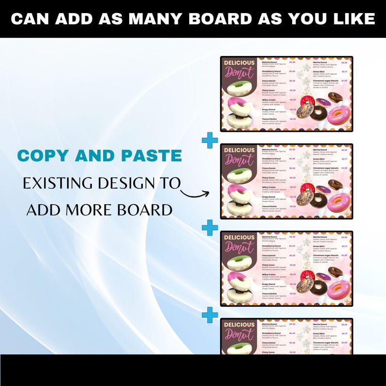 Donuts TV Menu Board Template: Modern Digital Signage - Etsy