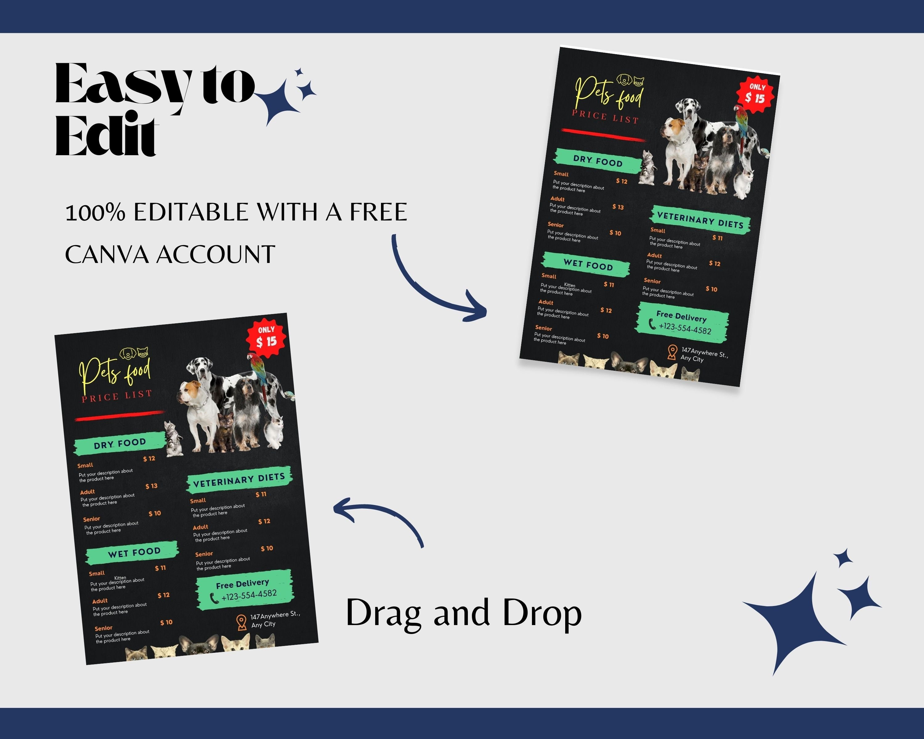 Pets Food Price List Template, Printable Price List, Pets Price List ...