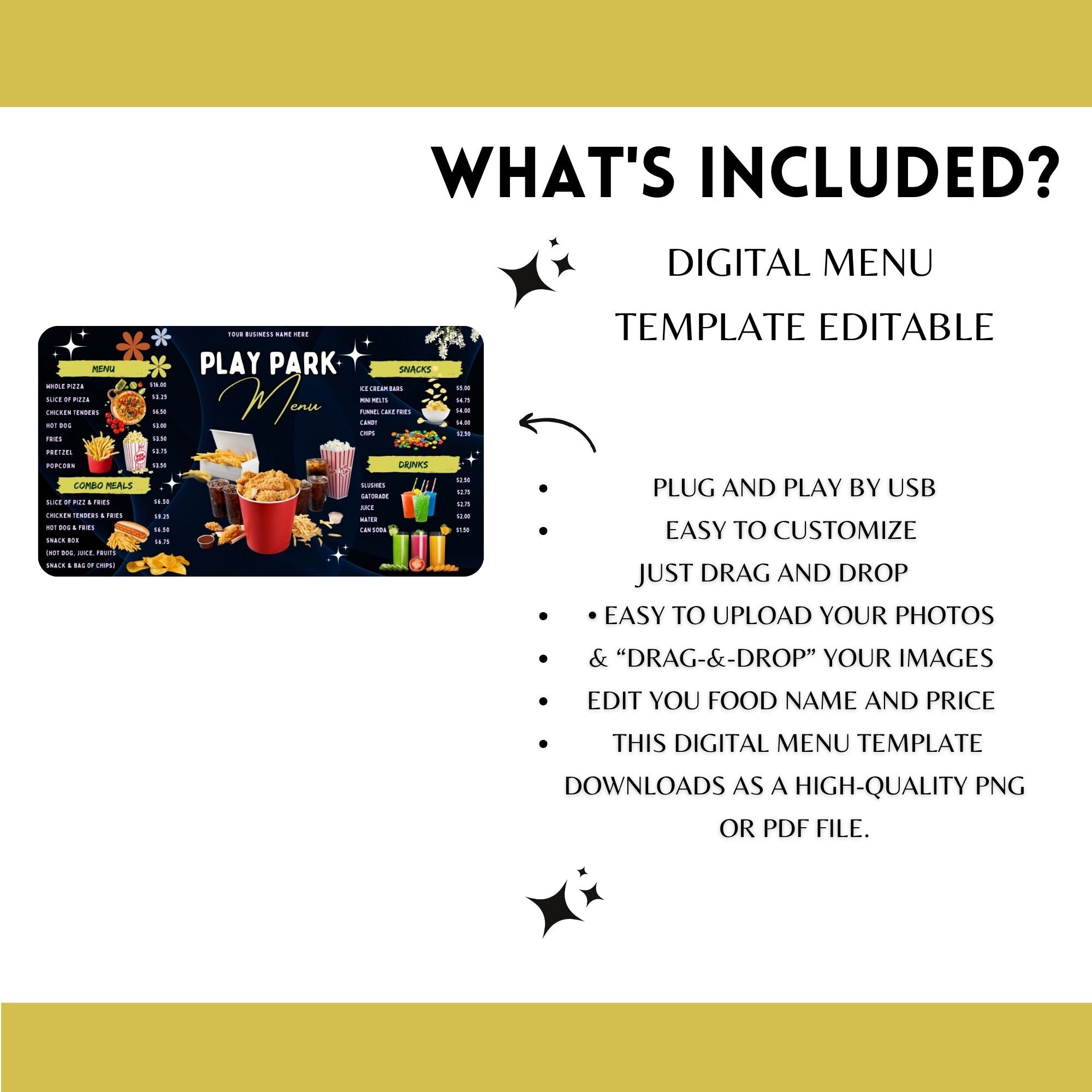 Play Park Menu Board, Tv Digital Menu, Outdoor Digital Menu Board for ...